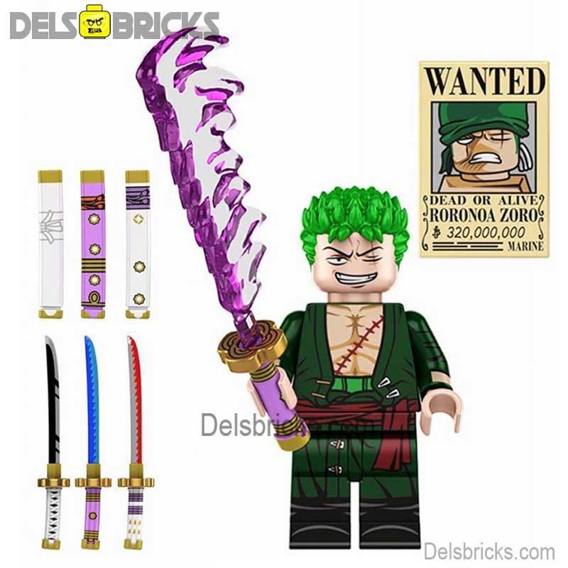 Lego Minifigures One Piece Roronoa Zoro Anime manga series action toys ...